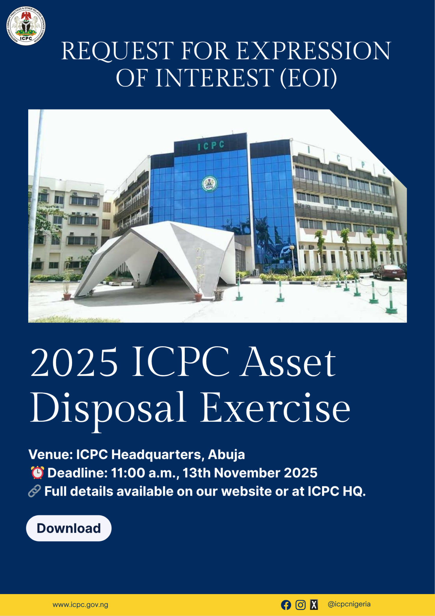 REQUEST FOR EXPRESSION OF INTEREST (REOI) 2025 - Independent Corrupt ...