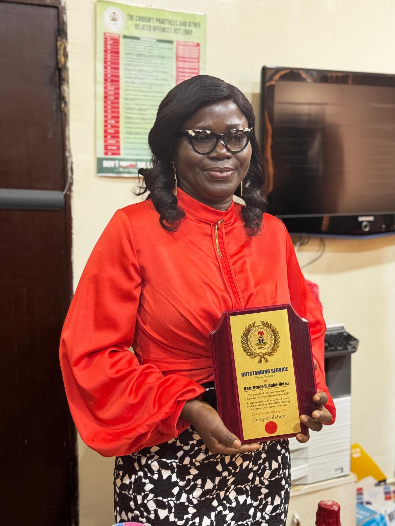 ICPC Celebrates Outgoing Director of POCD – Barr Grace Agha-Ibe fsi at ...